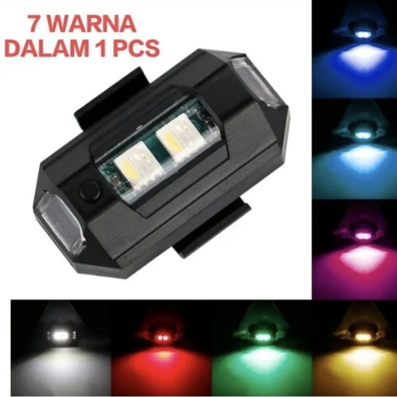 Jual LAMPU LED KEDIP PESAWAT 7 WARNA USB CHARGING UNTUK MOTOR MOBIL ...