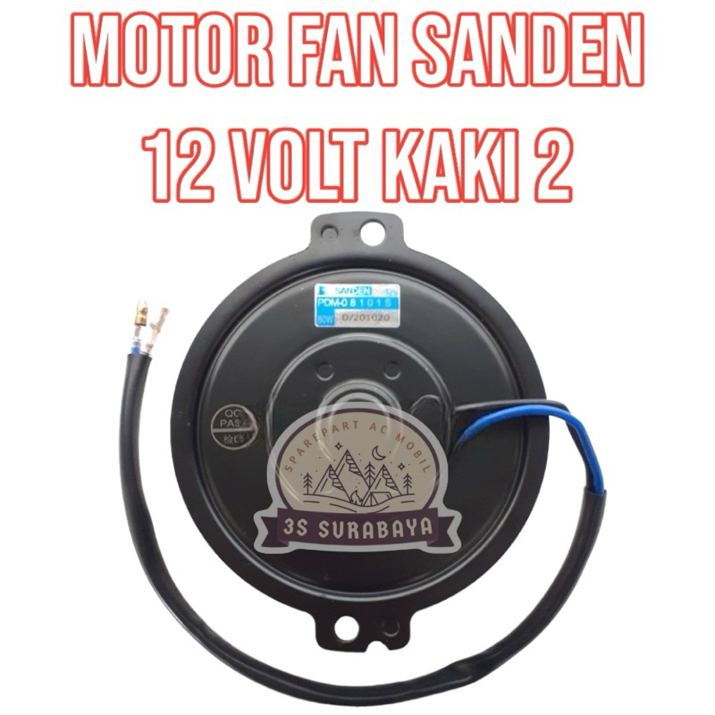 Jual Motor fan Sanden 12 Volt Kaki 2 Universal Ac Mobil Dinamo Extrafan ...