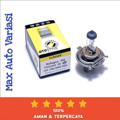 Jual Lampu Dop H4 Flosser 12V 100/90W 60/55W Halogen Bulb Made In Germany | Shopee Indonesia