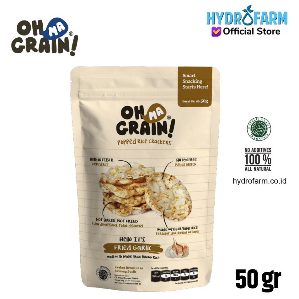 Jual Oh Ma Grain! - Popped Rice Crackers / Keripik Beras (Fried Garlic ...