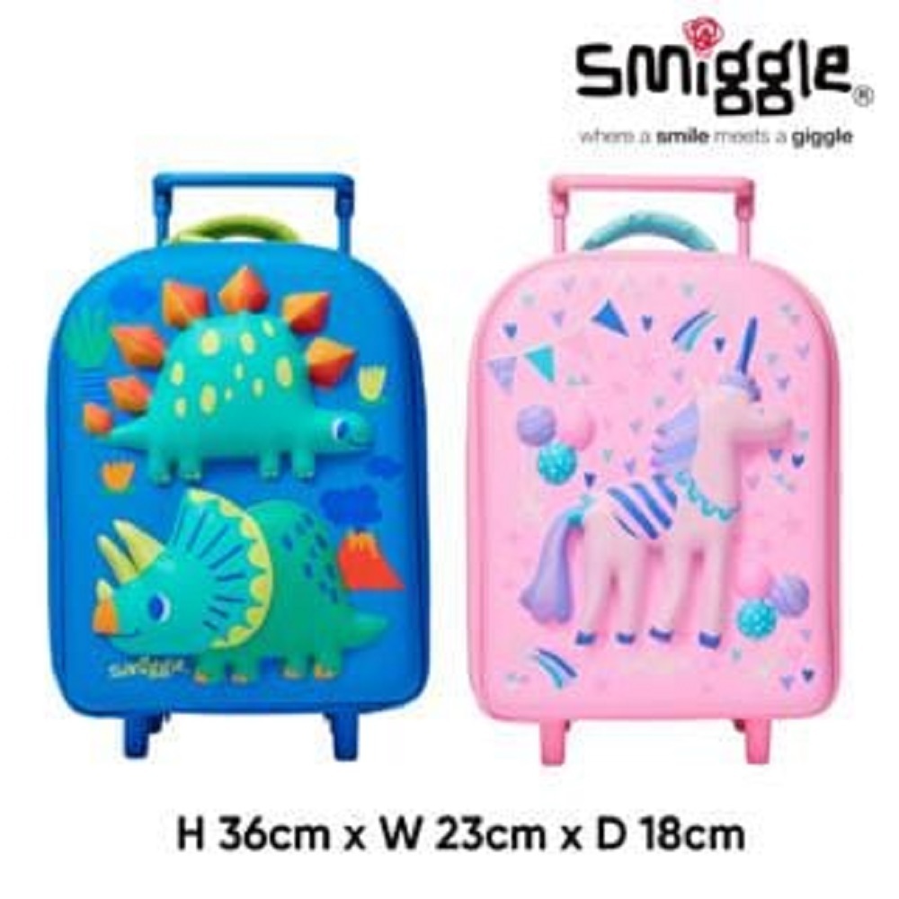 Jual Koper Anak Smiggle Trolley Bag Karakter 3D Tas Dorong Roda Smigel ...