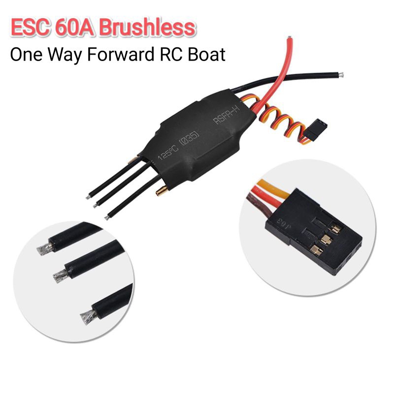 Jual ESC Brushless 60A Only One Way and Water-Cooled For RC Boat ...
