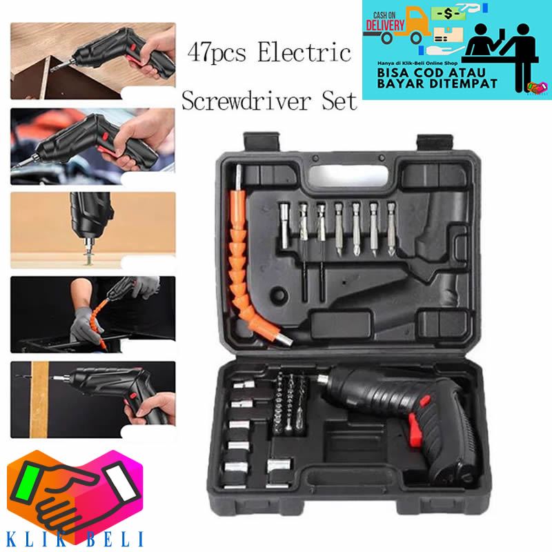 Jual Mesin Bor Tangan Baterai Tembok Set 45 Pcs Liduo Cordless ...
