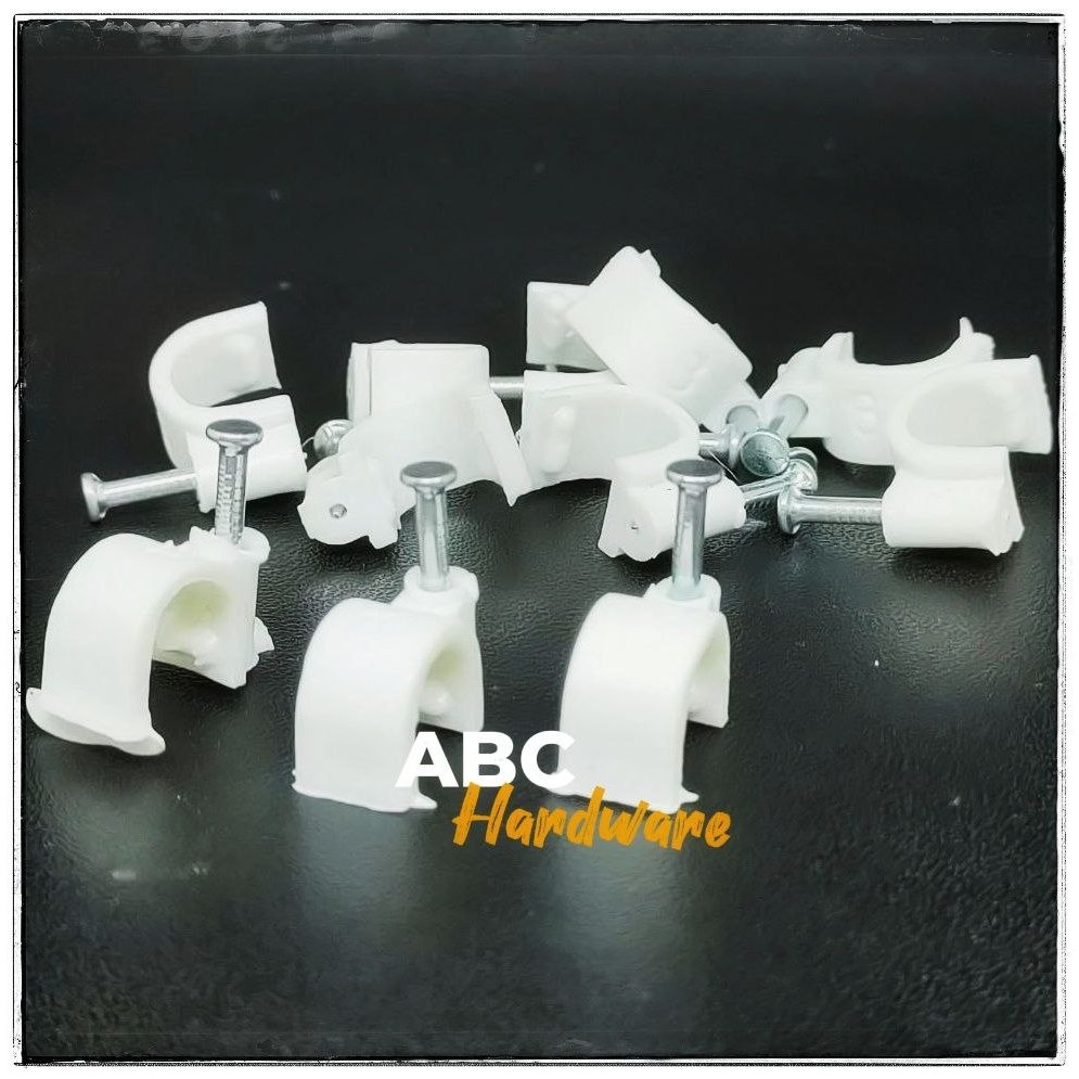 Jual Klem Kabel Listrik Plastik Putih Paku Beton | Shopee Indonesia