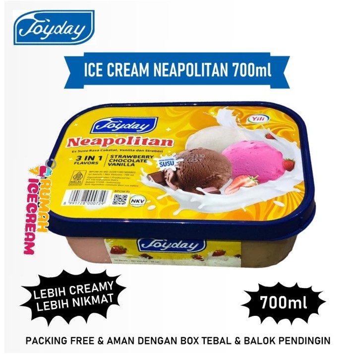 Jual Ice Cream /Es Krim Neapolitan Joyday 700ml | Shopee Indonesia