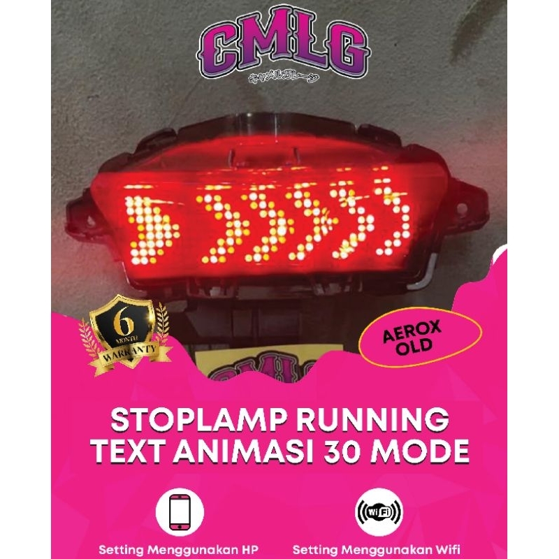 Jual Stoplamp running animasi text aerox 155 old (bisa ganti text lewat ...