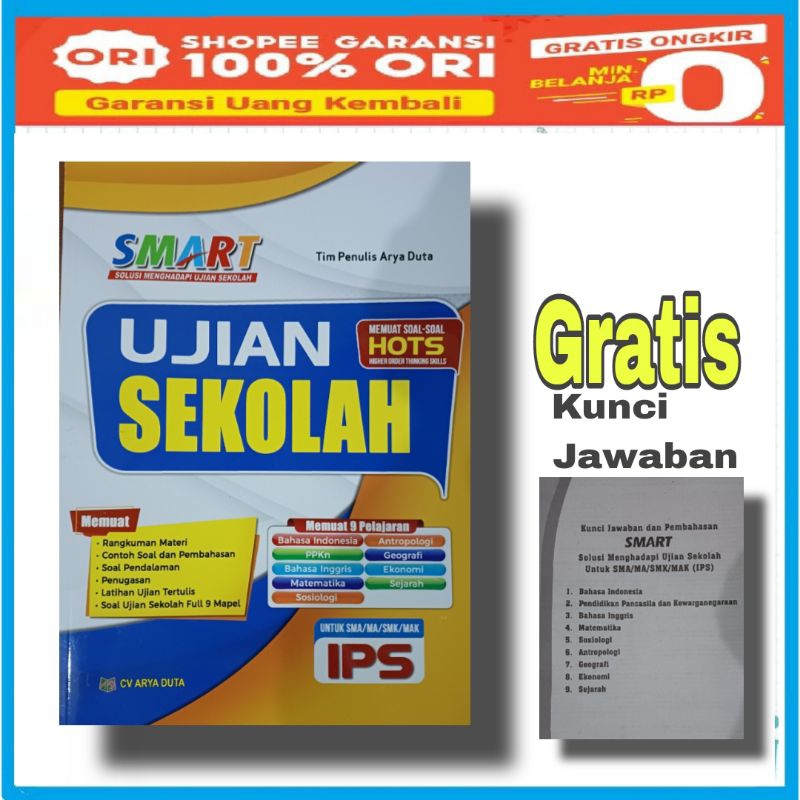 Jual CV Arya Duta SMART UJIAN SEKOLAH KELAS 12 SMA IPS (Gratis Kunci ...