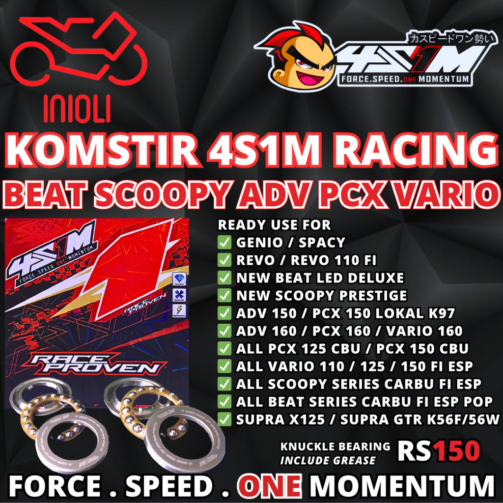 Jual KOMSTIR 4S1M RACING BEAT SCOOPY VARIO PCX ADV GENIO BEAT DELUXE CBU LOKAL SPACY SUPRA X125 ...