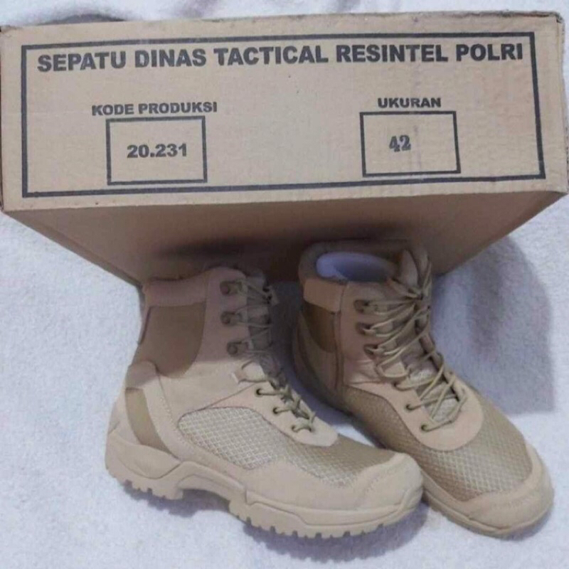 Jual Sepatu Boot dinas tactical resintel Baru mulus | Shopee Indonesia