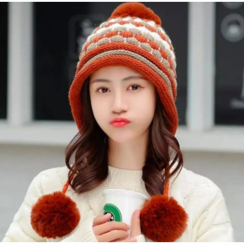Jual Kupluk winter pompom | Shopee Indonesia