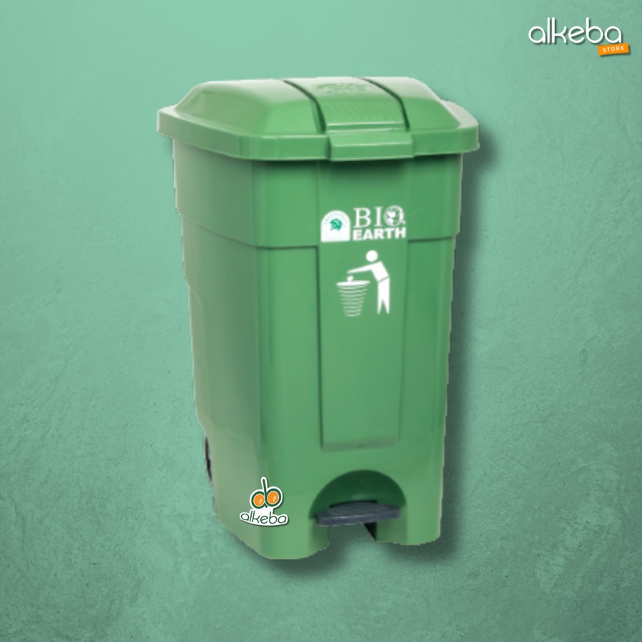 Jual Tempat Sampah BIO earth Injak 45 Liter 2006 Green Leaf Dustbin Roda | Shopee Indonesia