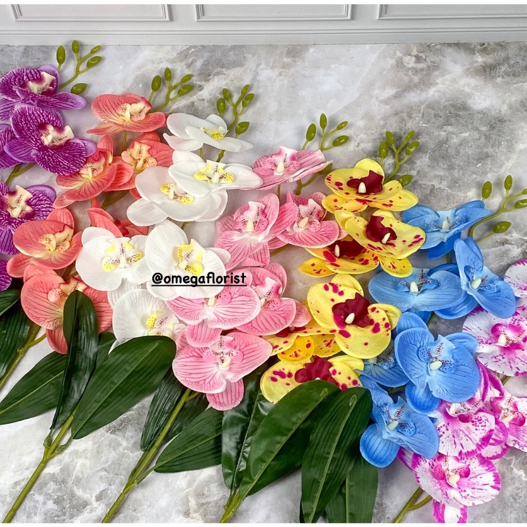 Jual Artificial Bunga Anggrek Orchid Palsu Artifisial Dekorasi Hiasan ...