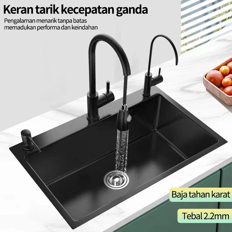 Jual SUS 304 Wastafel Dapur Hitam Wastafel Dapur Stainless Steel Bak ...