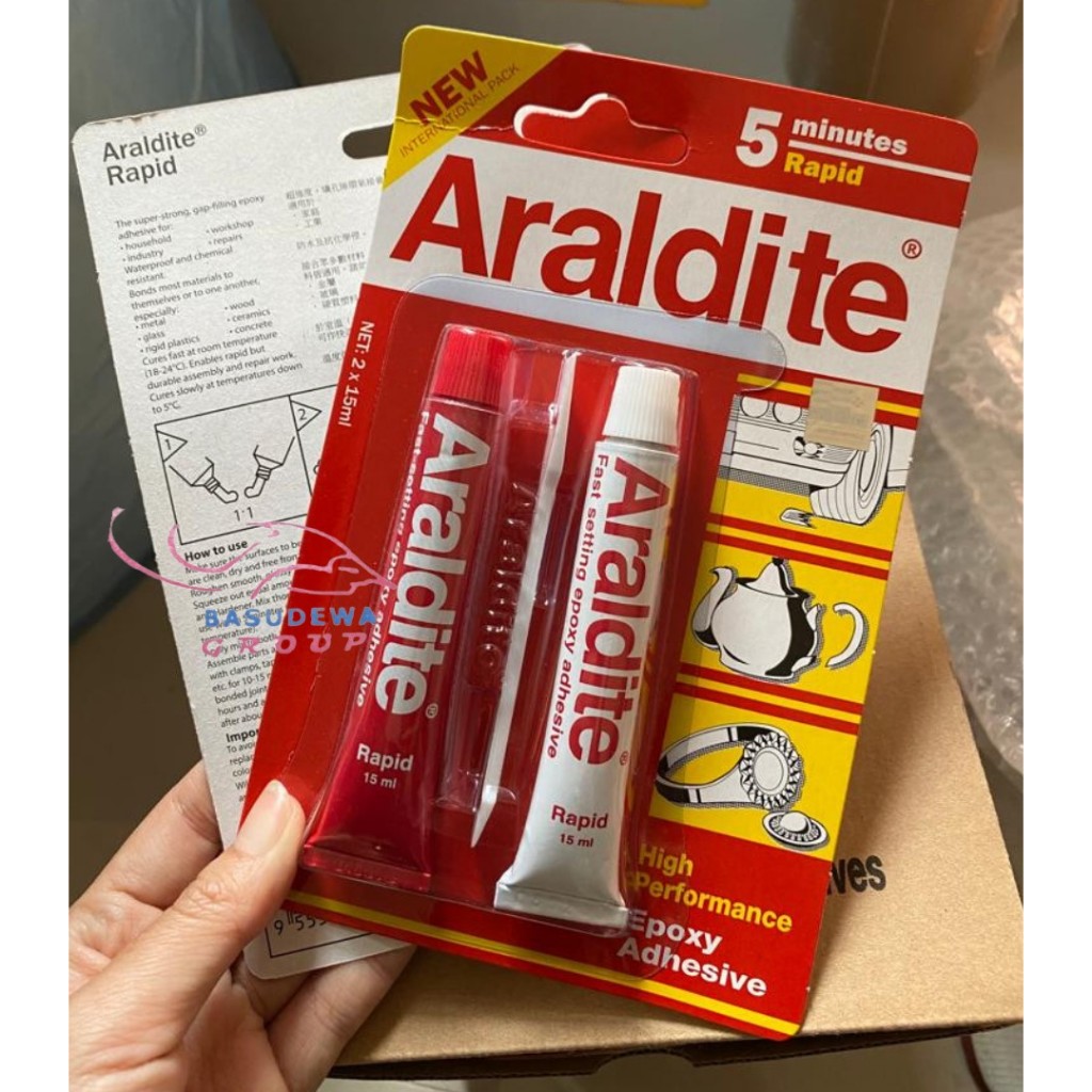 Jual ARALDITE RAPID MERAH LEM EPOXY BESI 5 MENIT / LEM EPOXY ARALDITE ...