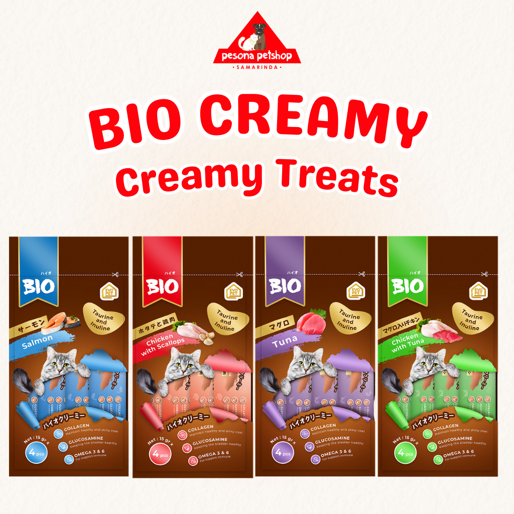 Jual Bio Creamy Treats 15gr x 4 Snack Creamy Kucing | Shopee Indonesia