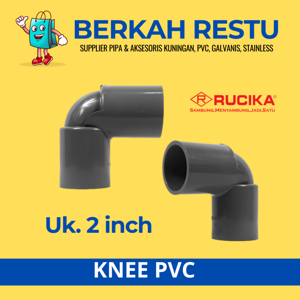 Jual Elbow / Knee PVC 2 Inch AW Rucika 90 Derajat | Shopee Indonesia