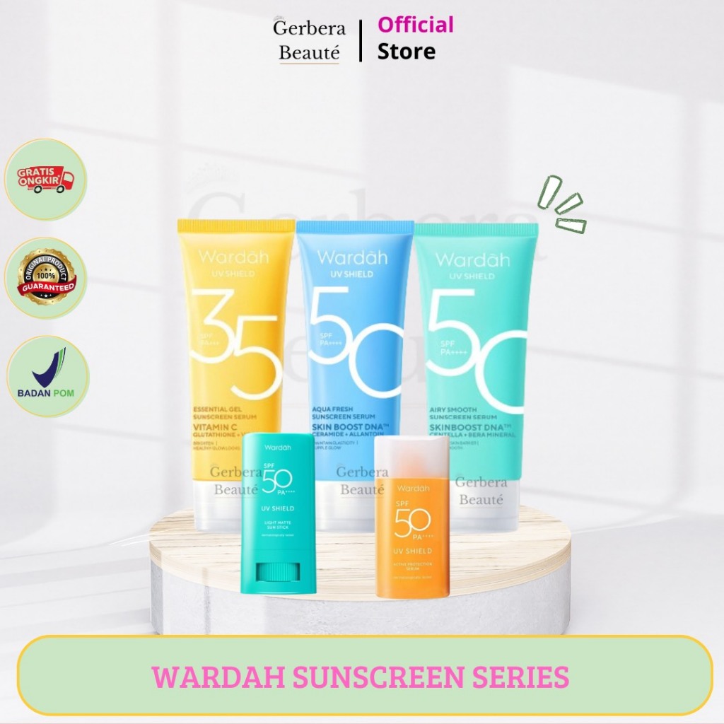 Jual Wardah Sunscreen Series - UV Shield Airy Smooth SPF50 / Aqua Fresh ...