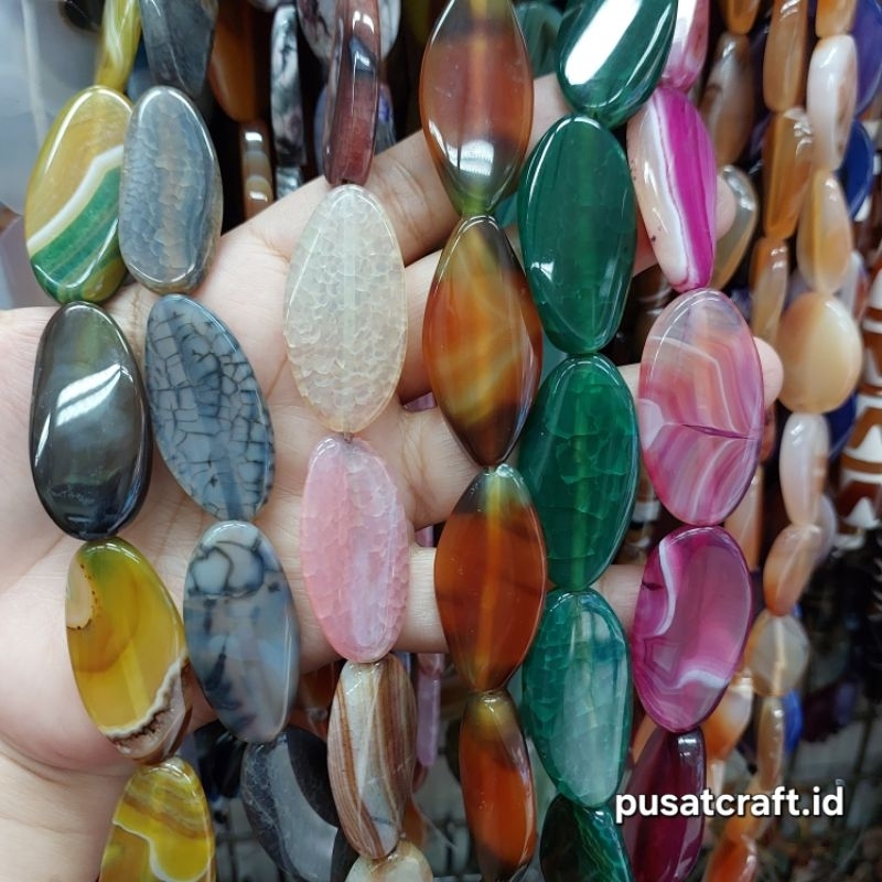 Jual 18x30Mm Batu Alami Agates Pendent Simba DIY Bahan Craft Handmade ...