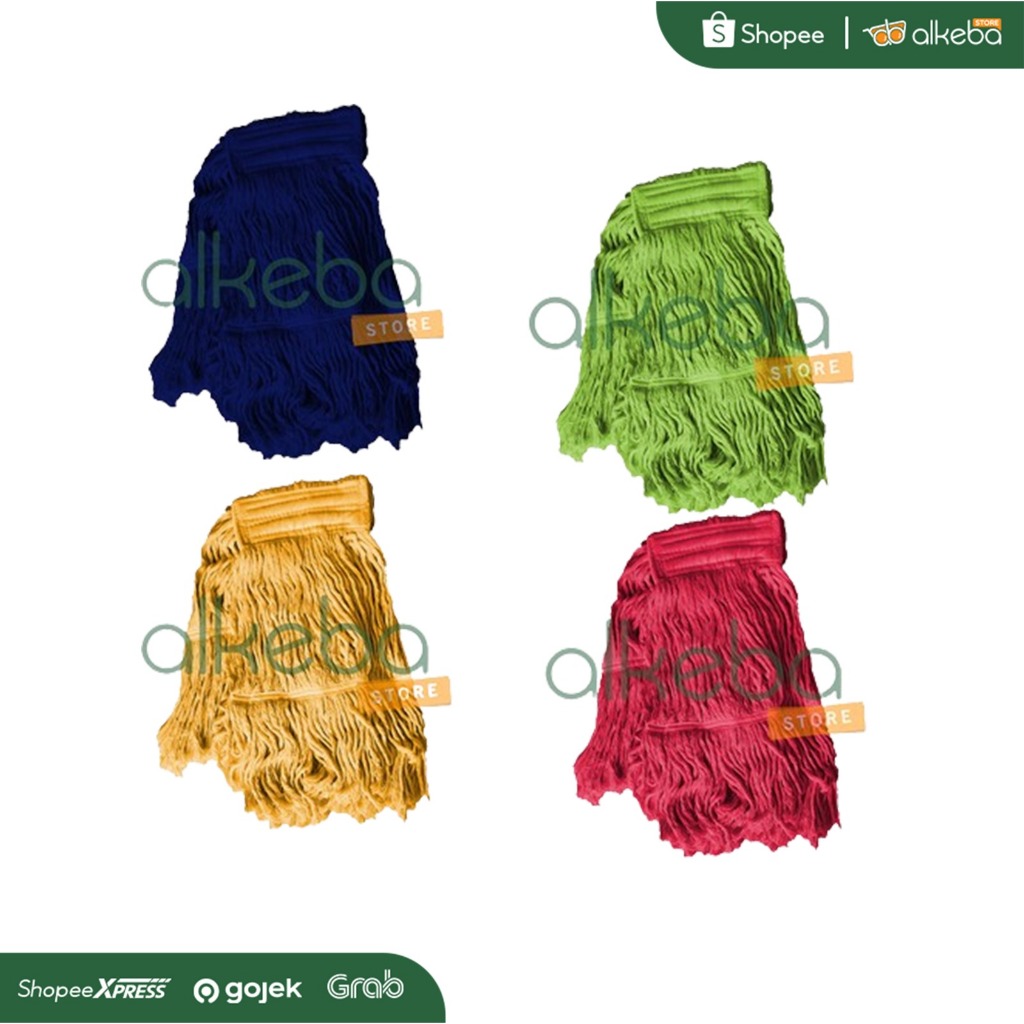 Jual Kain Refill Mop Pel Cotton Warna Merah Biru Hijau Kuning | Shopee ...