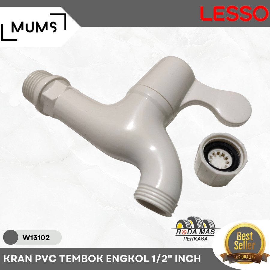 Jual Kran Pvc Tembok Engkol Lesso 1/2" Inch Keran Air Plastik Bagus ...