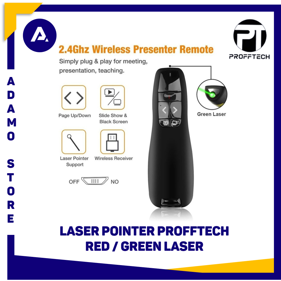 Jual Laser Pointer Profftech P400 Wireless Presenter Laser Hijau ...