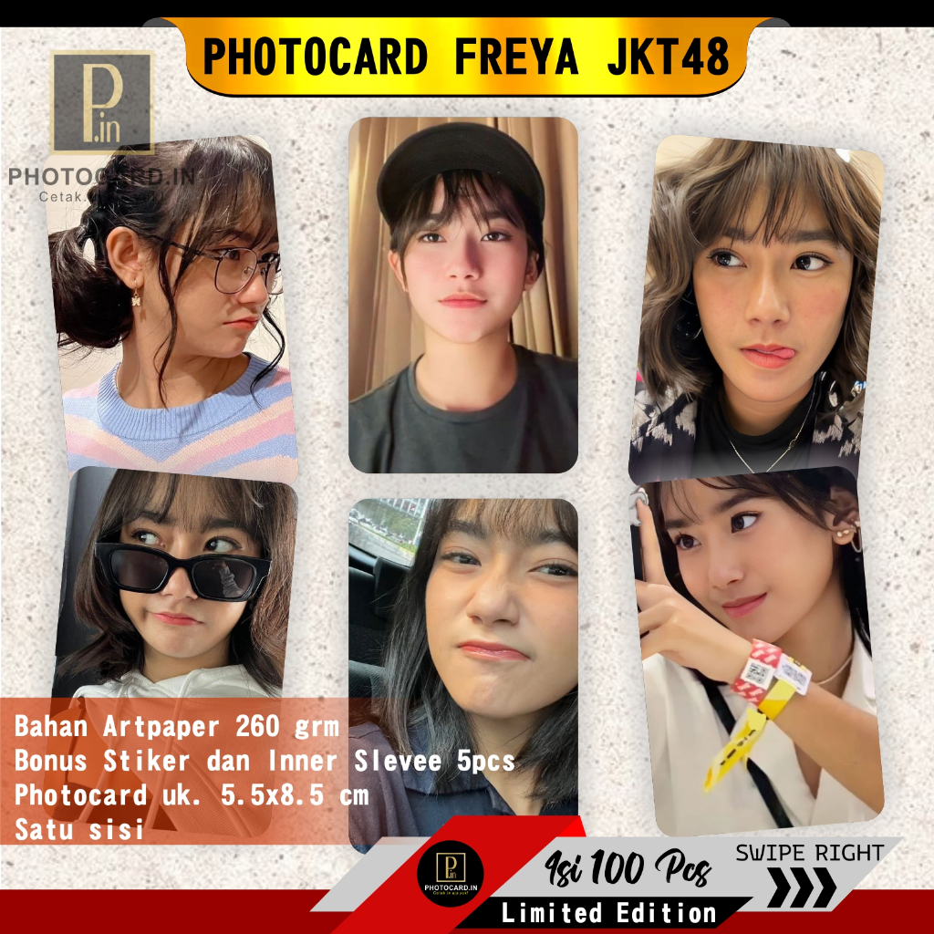 Jual Photocard Freya Jawardana (Freya JKT48) isi 100 pcs (Free Stiker ...