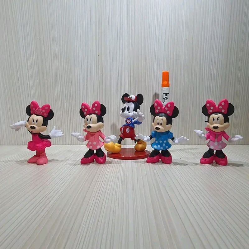 Jual mainan static figuremickey minnie miki minimickey mouse family ...