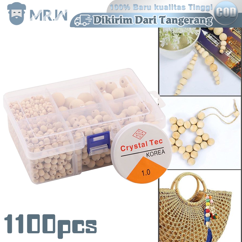 Jual 1000pcs/Set Manik Kayu Bulet Natural Halus Manik Kayu Bulat Bola ...