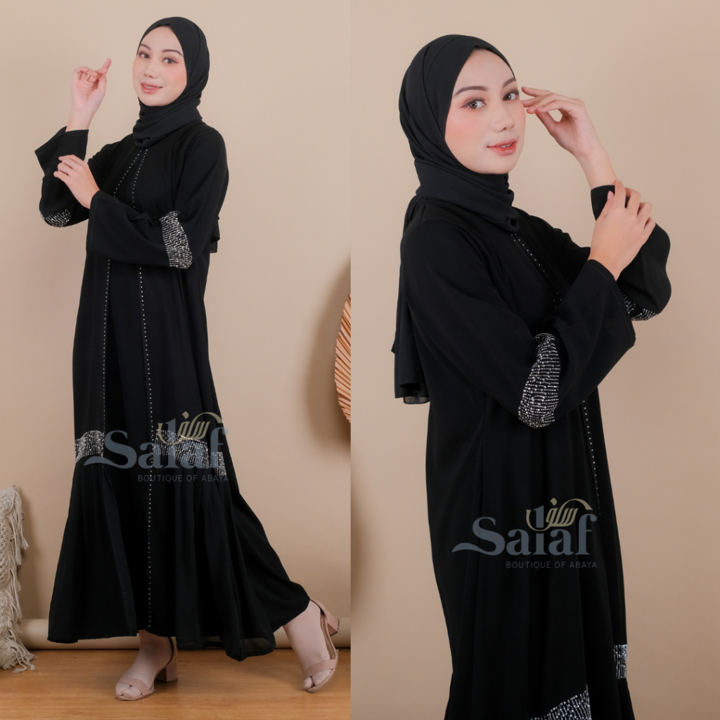 Jual Abaya Hitam Gamis Arab Bahan Kain Saudi | Shopee Indonesia