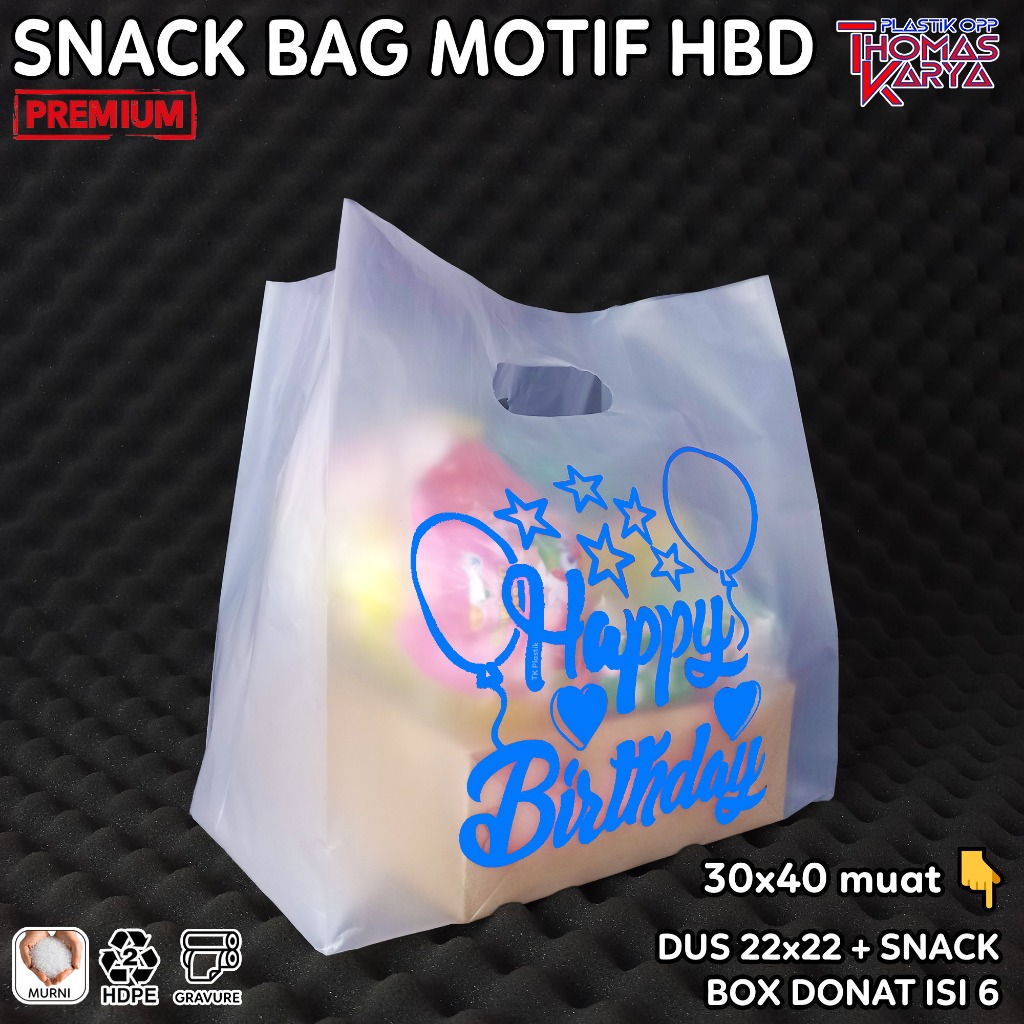 Jual Kantong Plastik Dove 30x40 Motif HAPPY BIRTHDAY BIRU isi 50 Tas ...