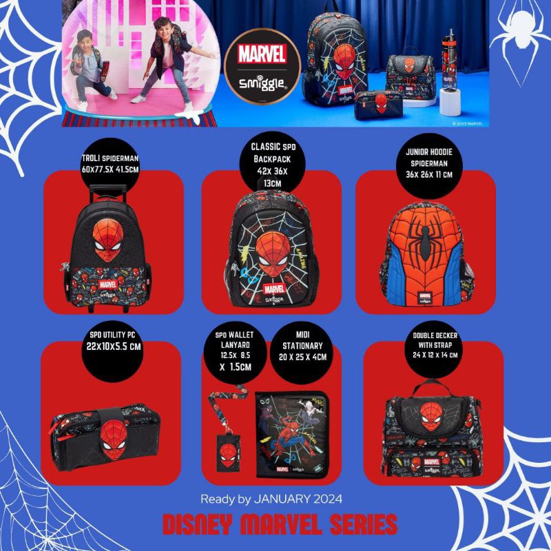 Jual Smiggle Marvel/Smiggle Spiderman/Backpack/bottle/lunchbag/wallet ...