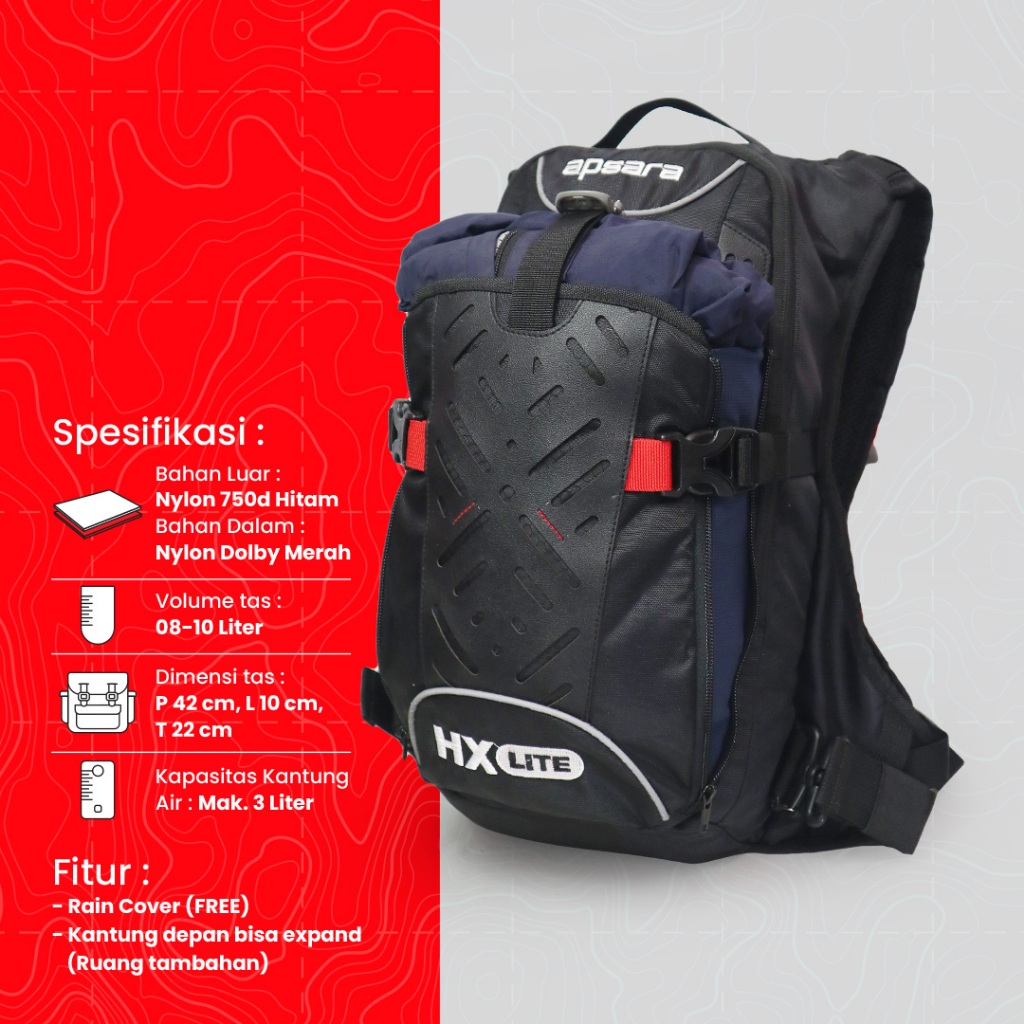 Jual Tas Ransel Punggung Hydropack HX Lite Adventure Backpack Sepeda Gowes MTB Motor Trail Hitam ...