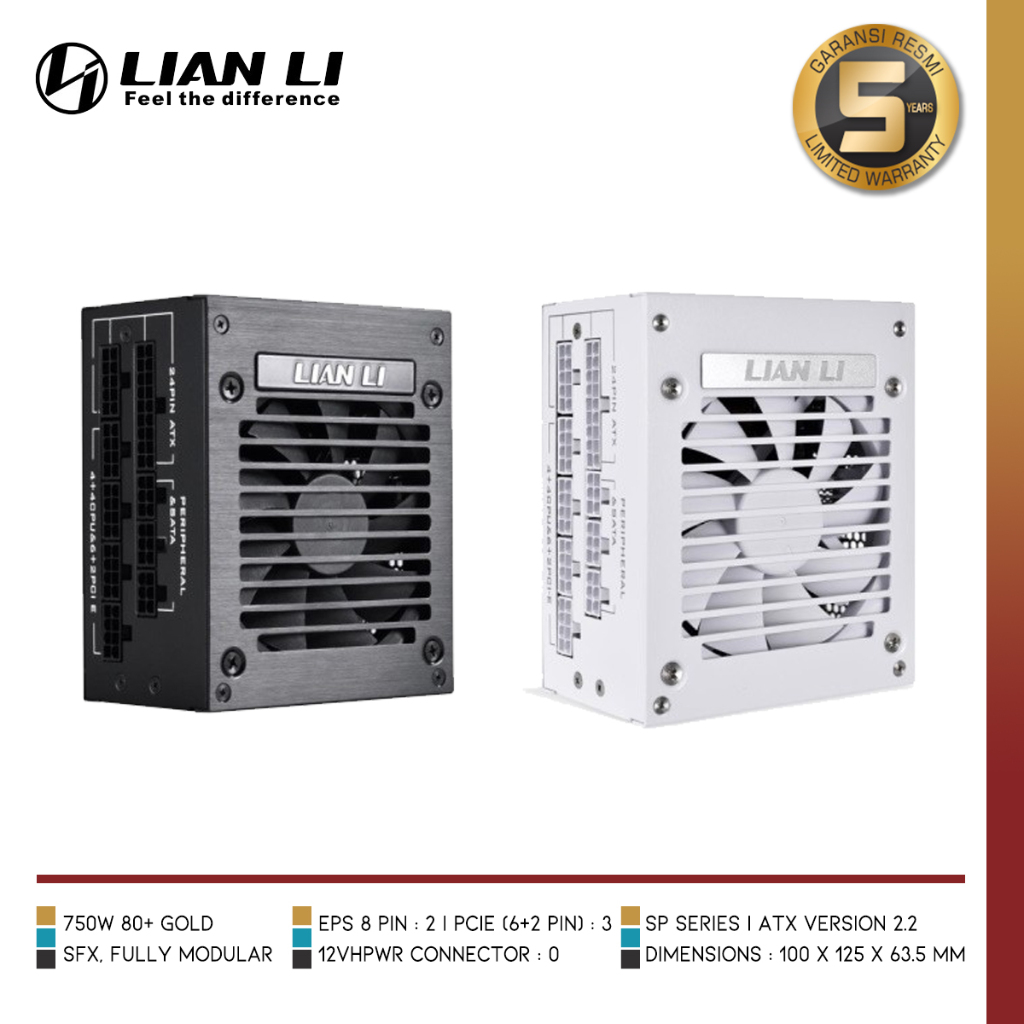 Jual LIAN LI SP750 | PSU 750W 80+ Gold Fully Modular SFX | Shopee Indonesia