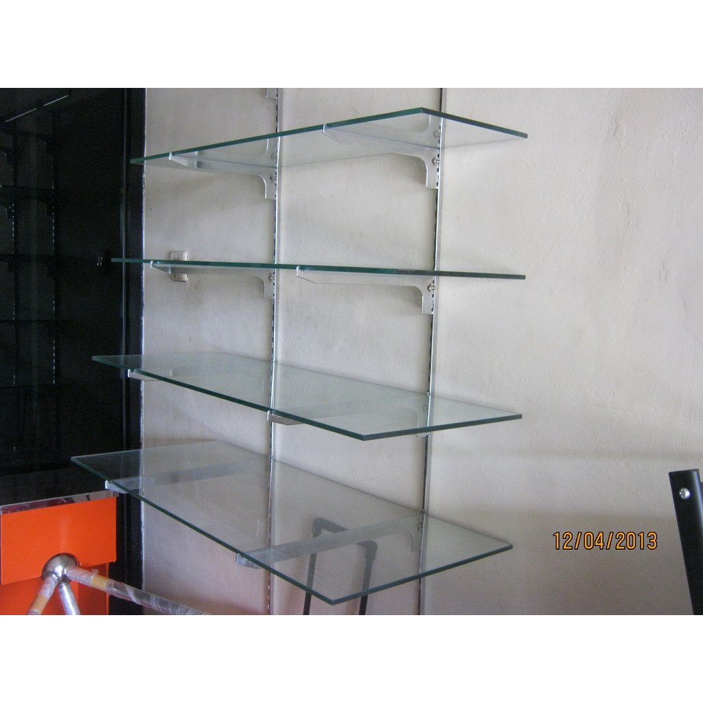 Jual Rak Kaca / Papan buat di dinding 4 Susun/ 4 Tingkat Rak display ...