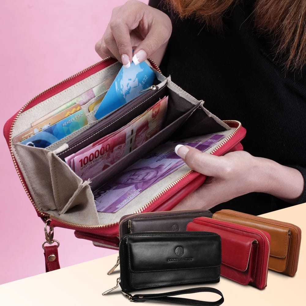 Jual Dompet Wanita Panjang Kulit Sapi Asli Alice Leather | Shopee Indonesia