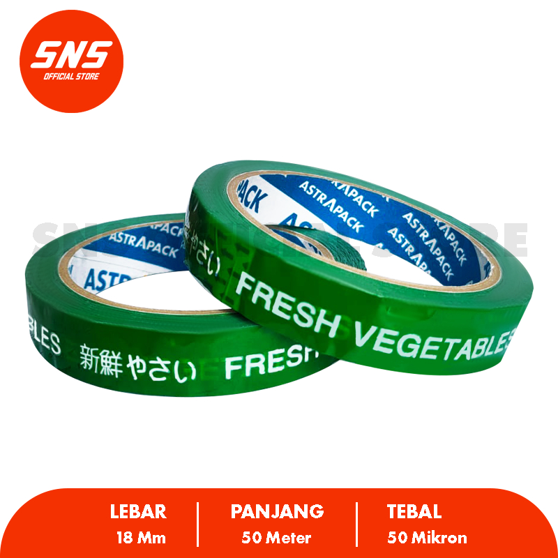 Jual Isolasi Sayur Fresh Vegetables 18mm x 50 Meter x 50 Mikron ...