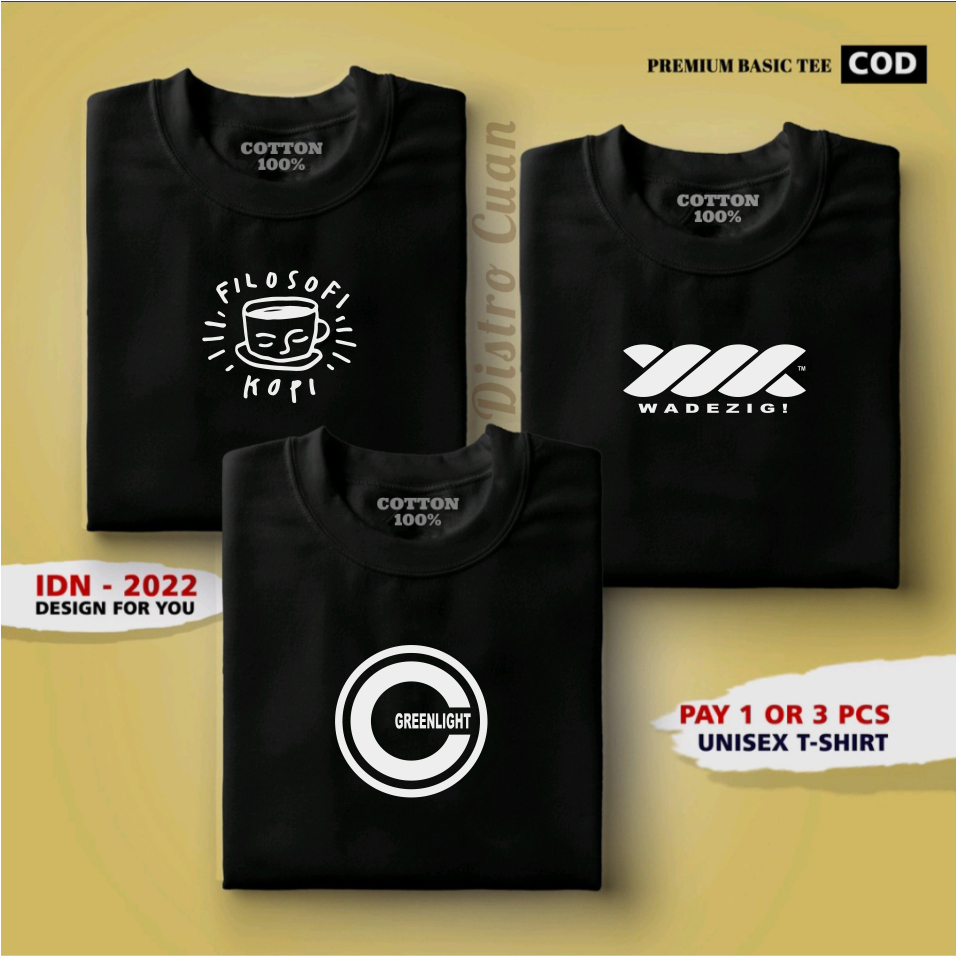 Jual BUY 1 GET 3 PCS (PROMO COD) Distro Cuan Kaos Pria Wanita Distro T ...