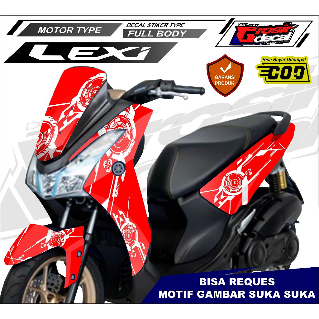 Jual Sticker Stiker Yamaha Lexi Full Body Fullset Free Custom | Shopee ...