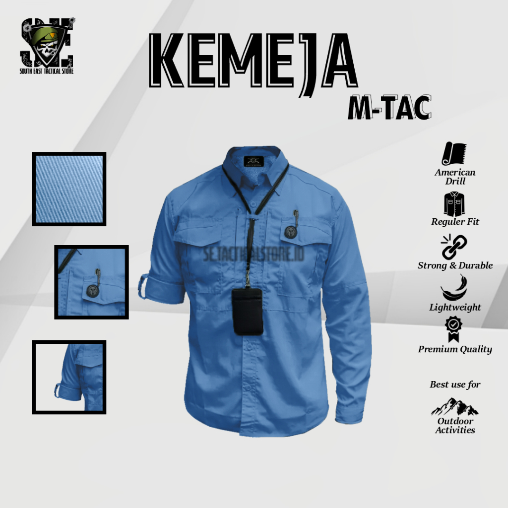 Jual Kemeja Lapangan Lengan Panjang M-Tac Bahan American Drill Shirt ...