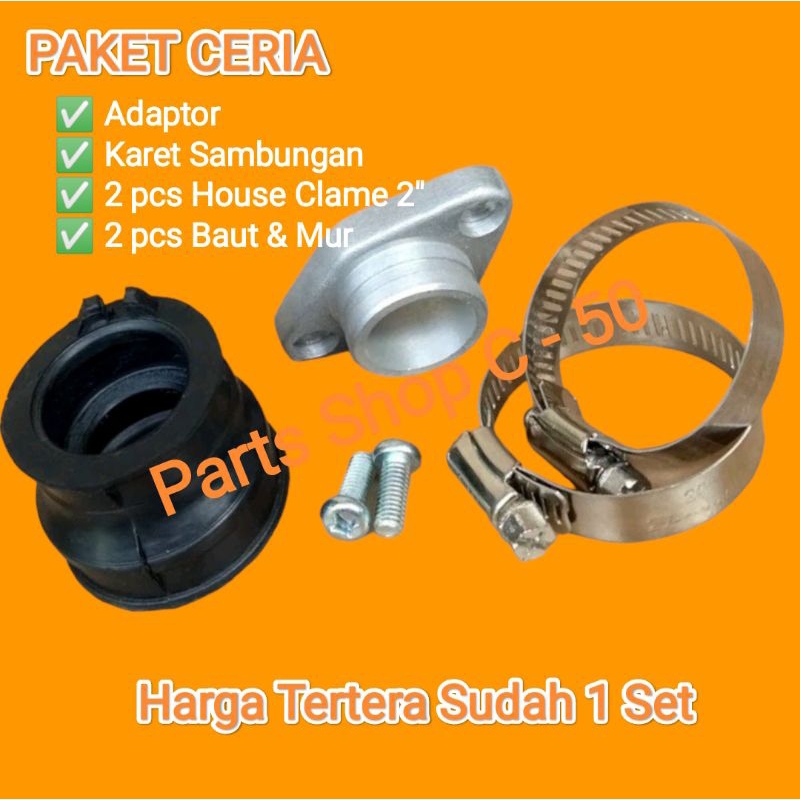 Jual PAKET Adaptor Beat Karbu / Vario 110 Karbu Set Karet Sambungan ...
