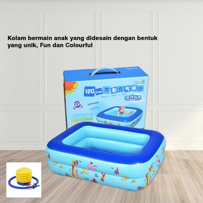 Jual Kolam Renang Anak Jumbo 2 Ring 120*85*33 cm Kolam Mandi Bola Pompa ...