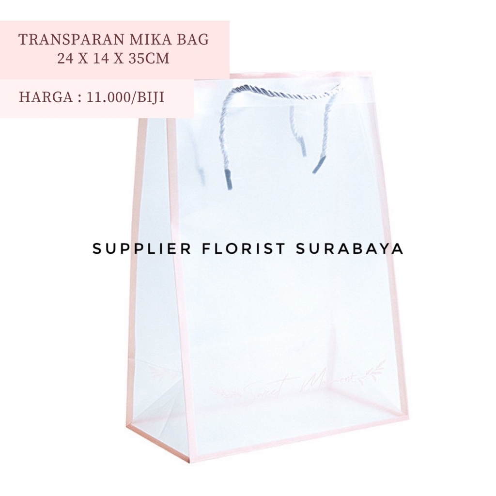 Jual TRANSPARAN MIKA BAG TRANSPARANT TEMBUS PANDANG HANDBAG PAPERBAG ...