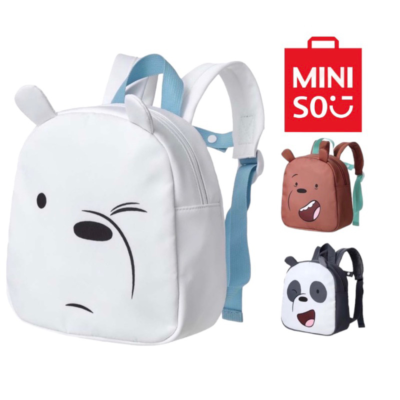 Jual MINISO TAS RANSEL WE BARE BEARS,backpack uk 22cmx9cmx20cm | Shopee ...
