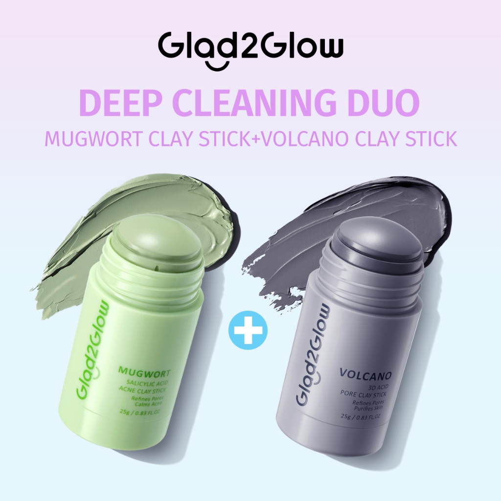 Jual Glad2Glow 2pcs Clay Mask Stick Kit Masker Wajah - Alaska Volcano Clay Pore Detox Clay Stick ...