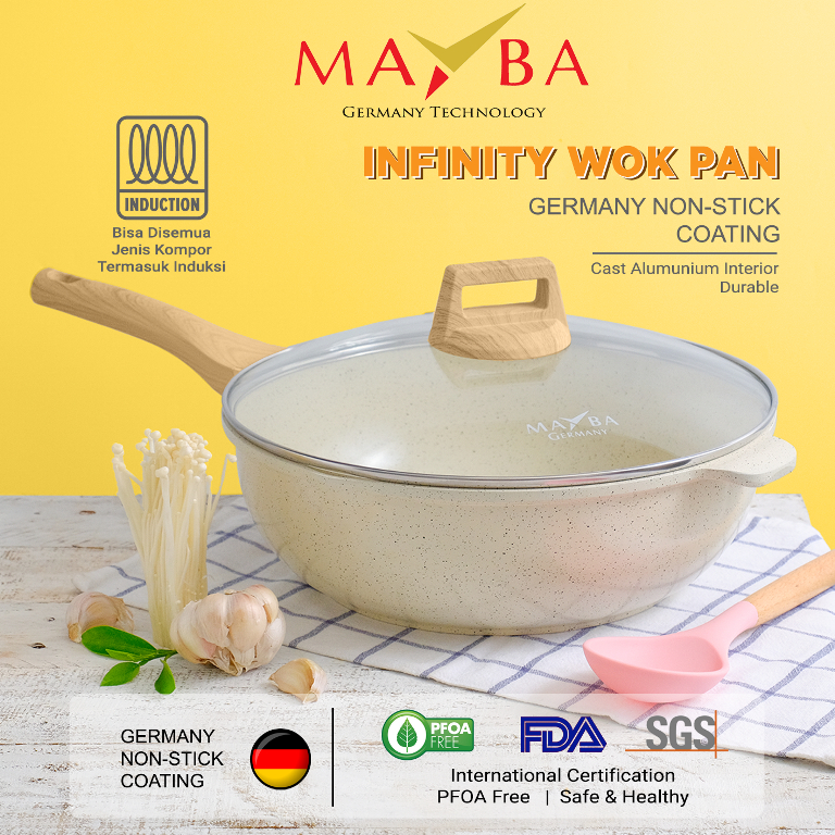 Jual PANCI WOK PAN 24/30 MAYBA INFINITY | Wajan Bebas PFOA | KUALI ...