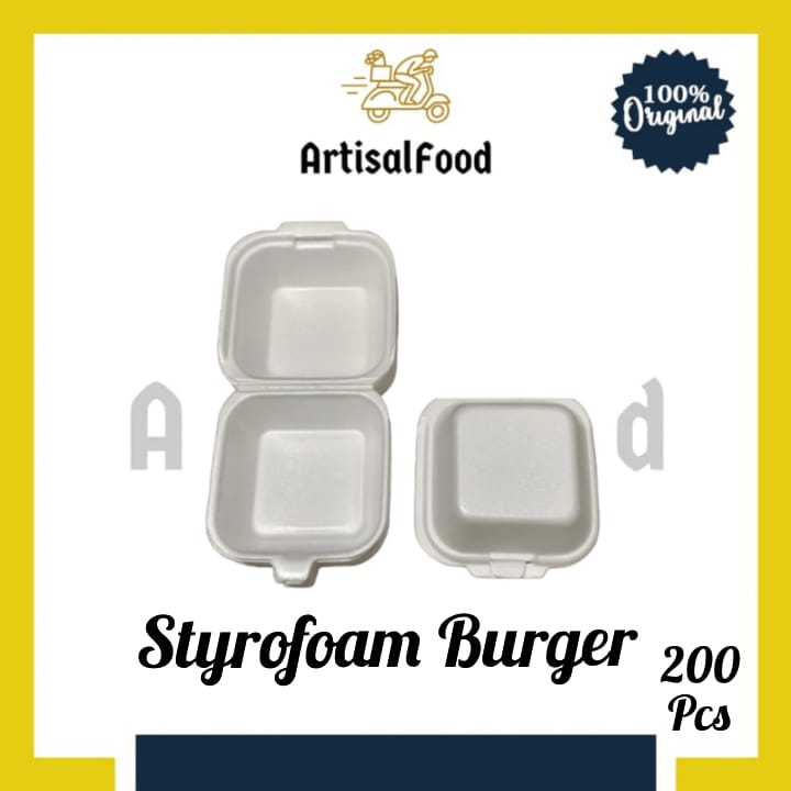 Jual STYROFOAM BURGER / KOTAK MAKAN GABUS 1 PAK - 200 PCS (GOJEK ...