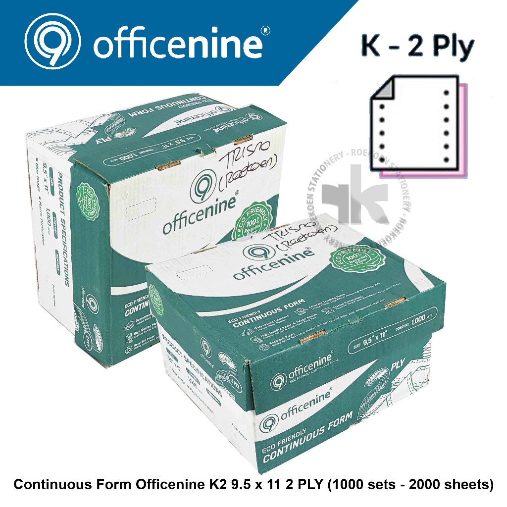 Jual Officenine Continuous Form K2 Full 9.5" x 11" - 2PLY - 1000Sets ...