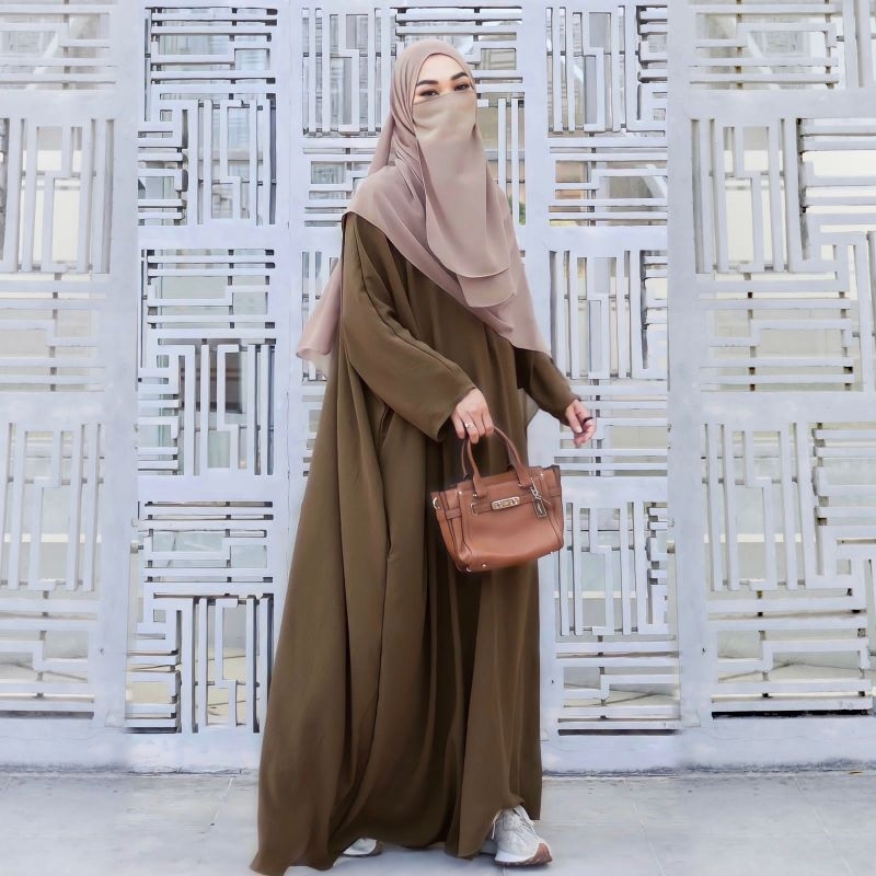 Jual shera abaya sisa warna espresso size S (gambar ketiga sebelah kiri ...