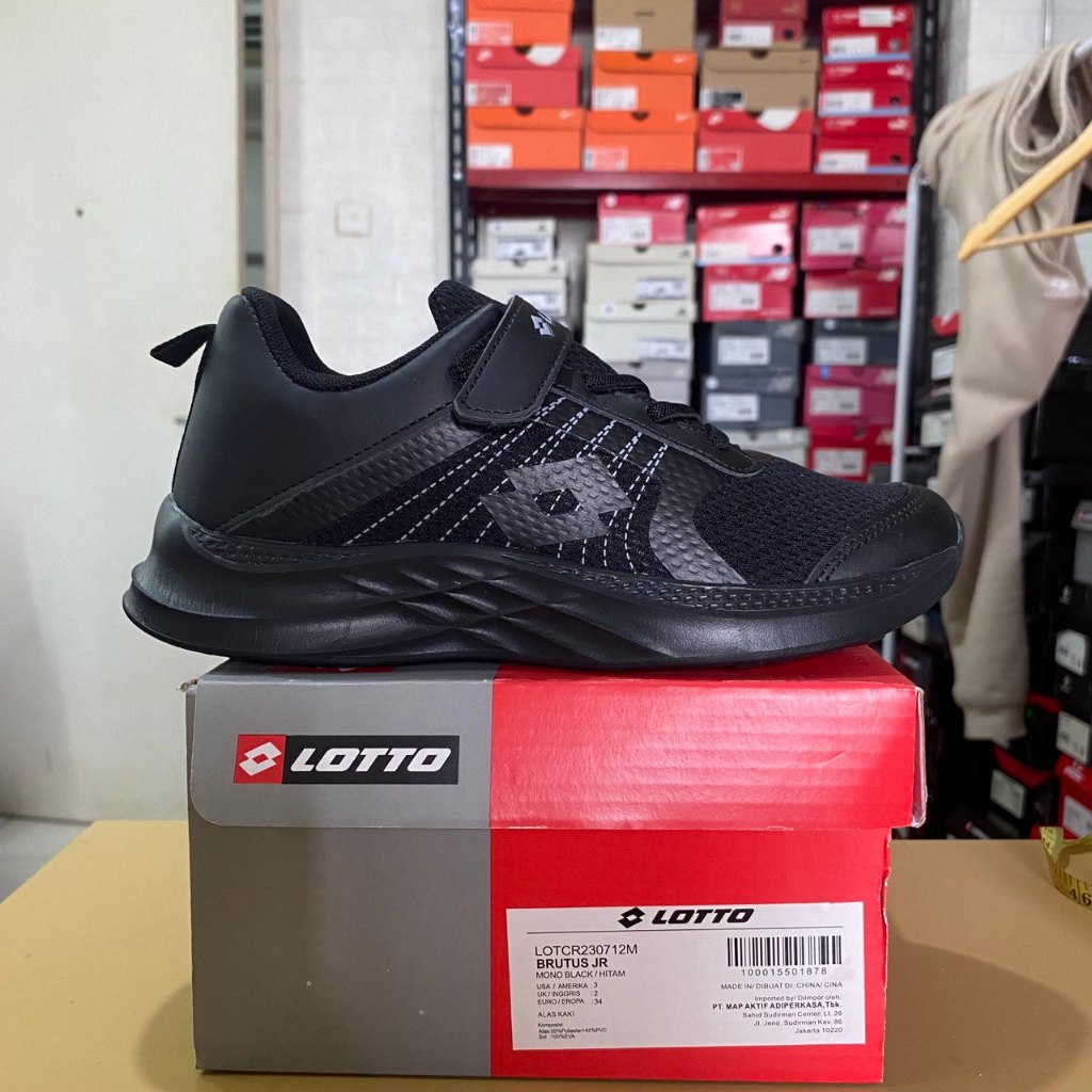 Jual LOTTO BRUTUS JR MONO BLACK KIDS ORIGINAL | Shopee Indonesia