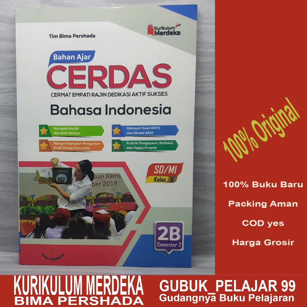 Jual Bahan Ajar CERDAS Bahasa Indonesia 2B Untuk SD/MI Kelas 2 Semester ...